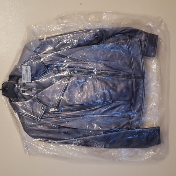 H by Halston | Jackets & Coats | H By Halston Metallic Leather ...